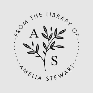 Custom Book Stamp Name Initials | Monogram Personalized Library Book ...