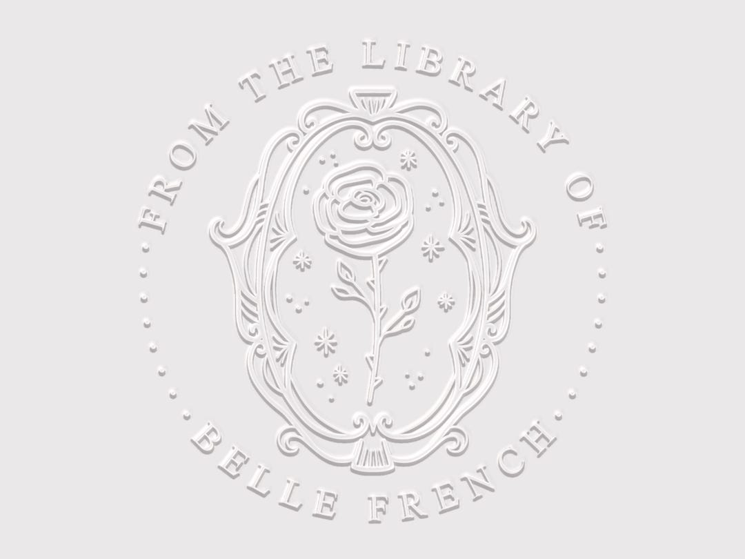 Rose Book Embosser Personalized | Beauty and the Beast Personal Library ...