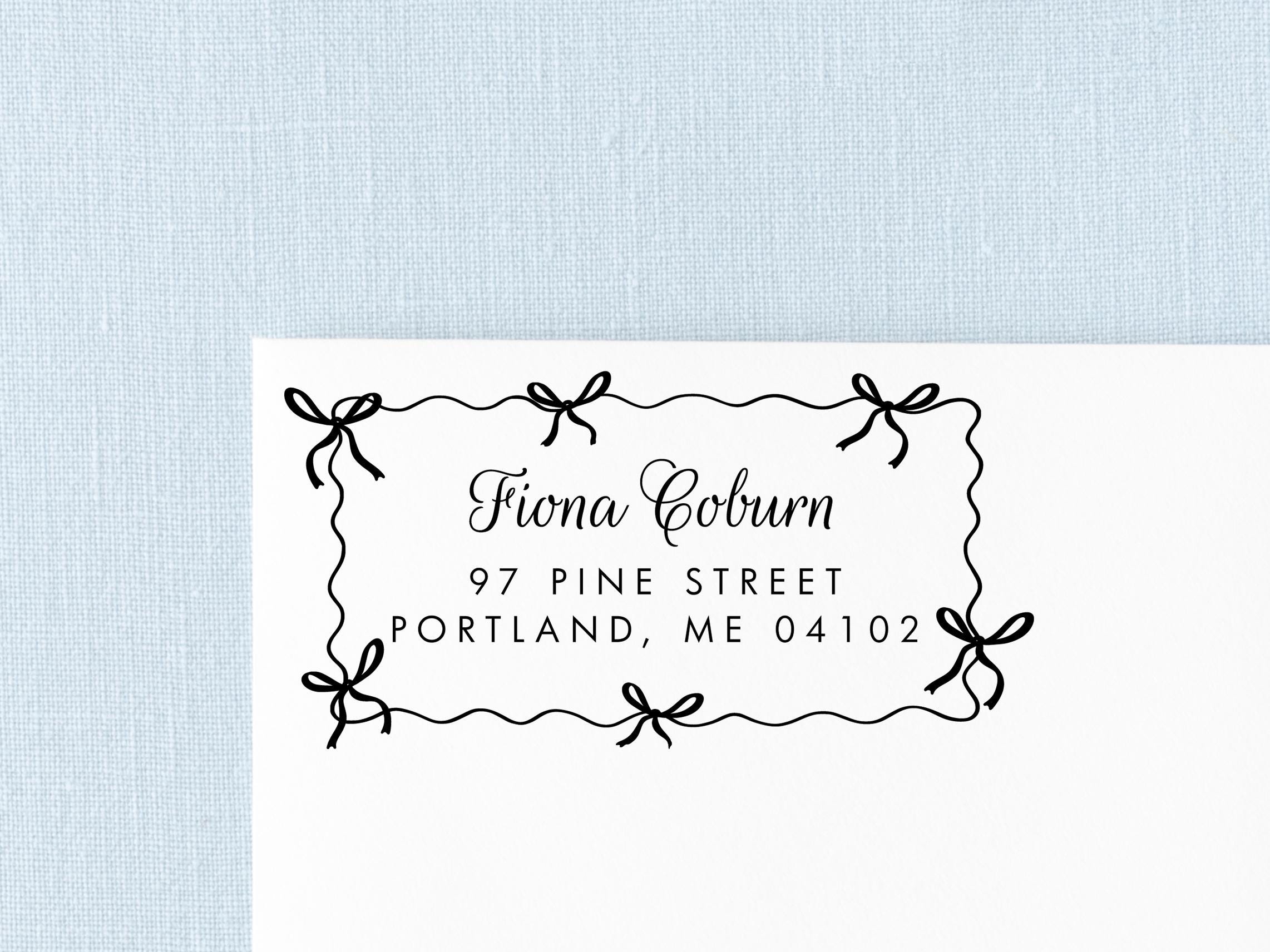 Personalized Bow Frame Return Address Stamp or Embosser for Envelopes ...