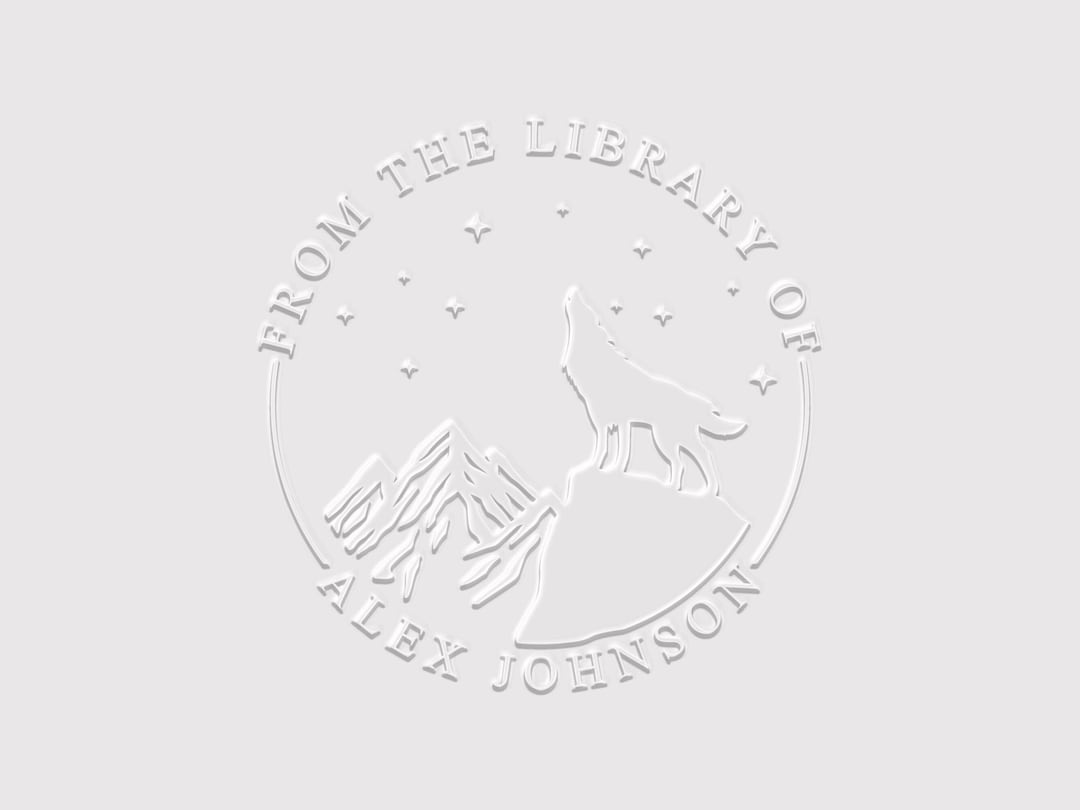 Wolf Book Embosser | Howling Wolf Library Stamp | Fantasy Book Stamp ...