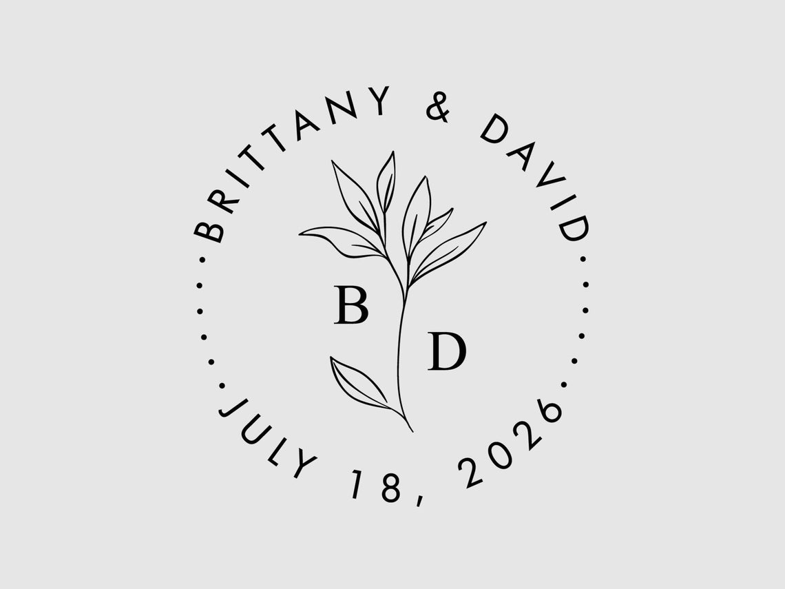 Wedding Initials Stamp | Wedding Invitation Envelope Stamp | Couple ...