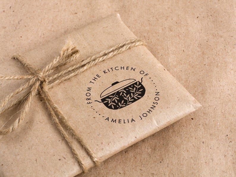 From the Kitchen of Stamp | Cooking Pot Logo Stamp | Food Packaging ...