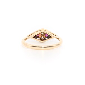 Art Deco 18K Yellow Gold and Platinum Diamond and Ruby Lozenge Shaped ...