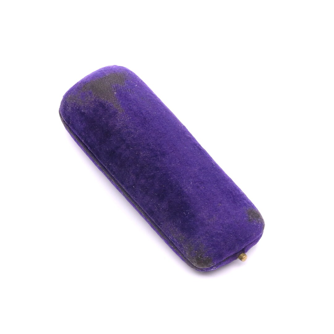 Antique Victorian Purple Velvet Stick Pin Box, With Cream Velvet and ...