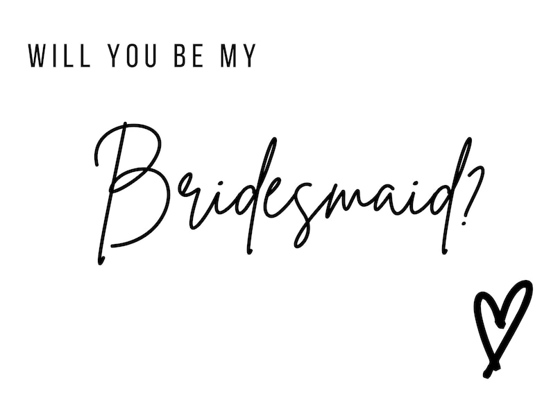 Bridesmaid Proposal Card-5”x7” Digital Download PDF. Will You Be My ...