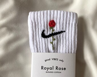 Nike Flower Embroidery Socks - Etsy