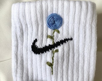Nike Flower Embroidery Socks - Etsy