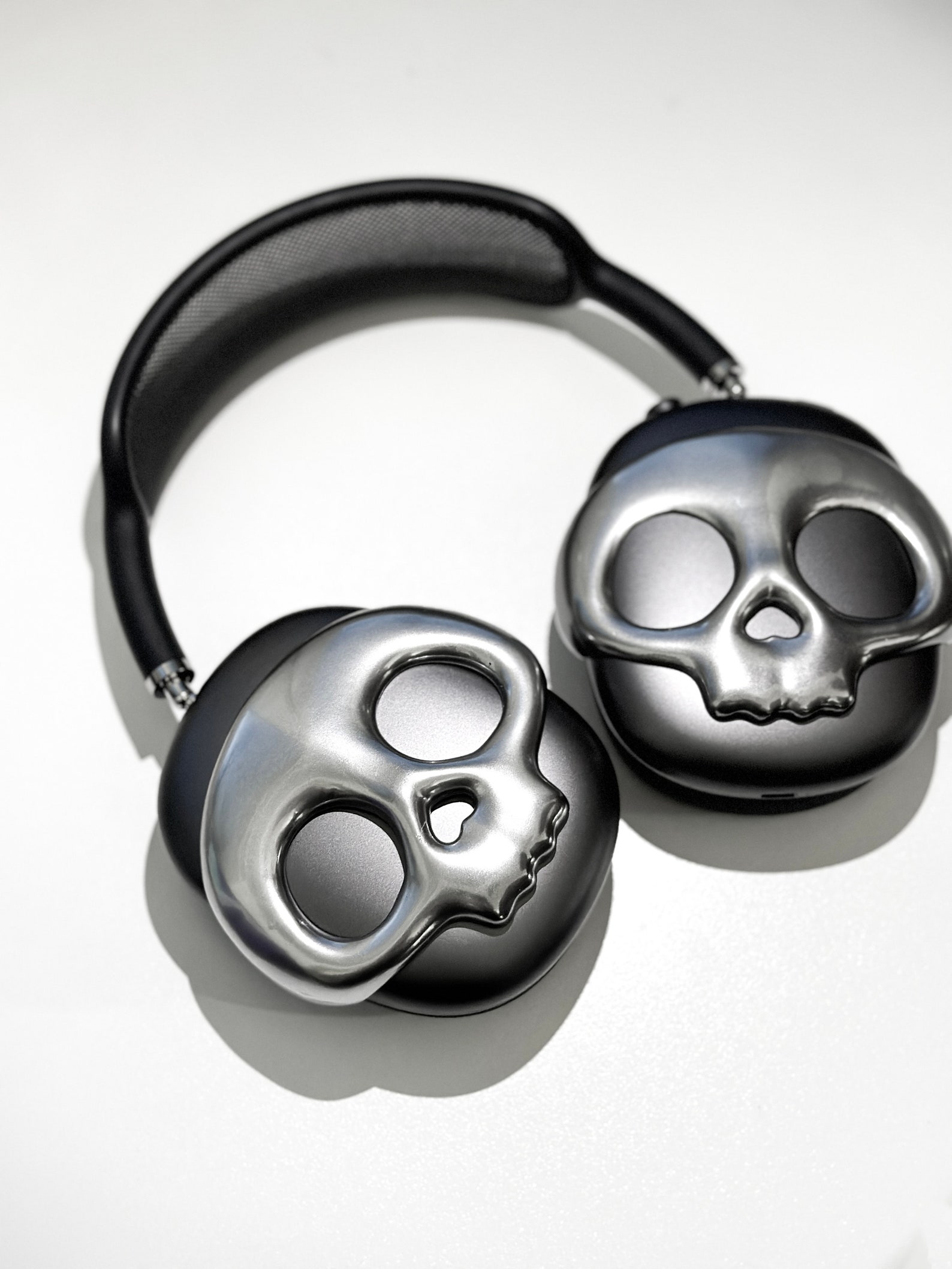 Skull Silver Chrome Airpods Max Attachment - Skeleton Headset Gaming ...