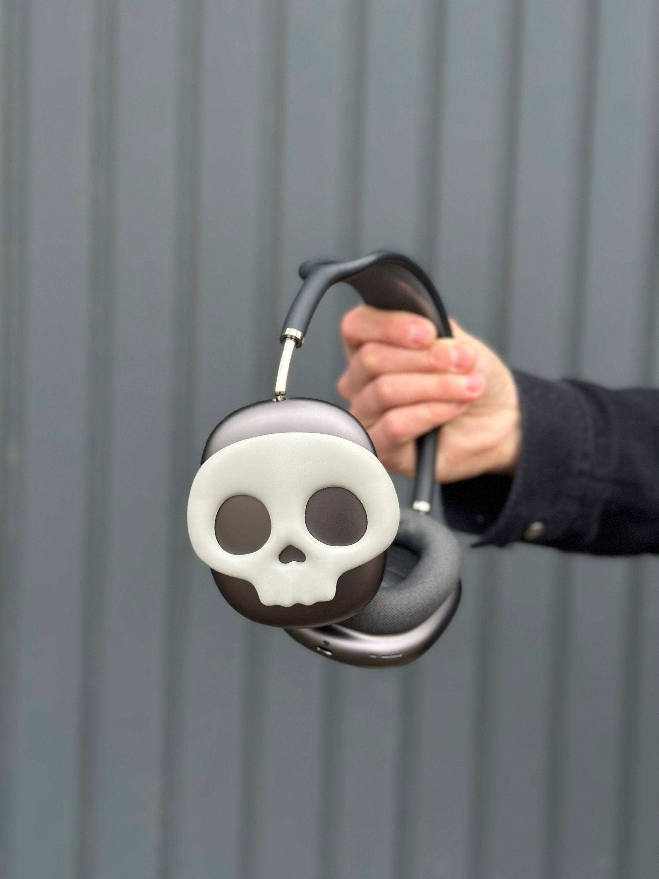 Skull Silver Chrome Airpods Max Attachment Skeleton Headset Gaming and ...
