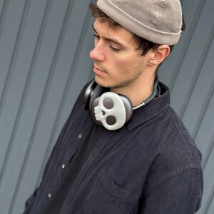 Skull Silver Chrome Airpods Max Attachment - Skeleton Headset Gaming ...