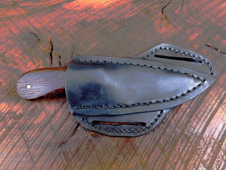 Small Hunting Knife With Wenge Handles and a Leather Cross Draw Sheath ...