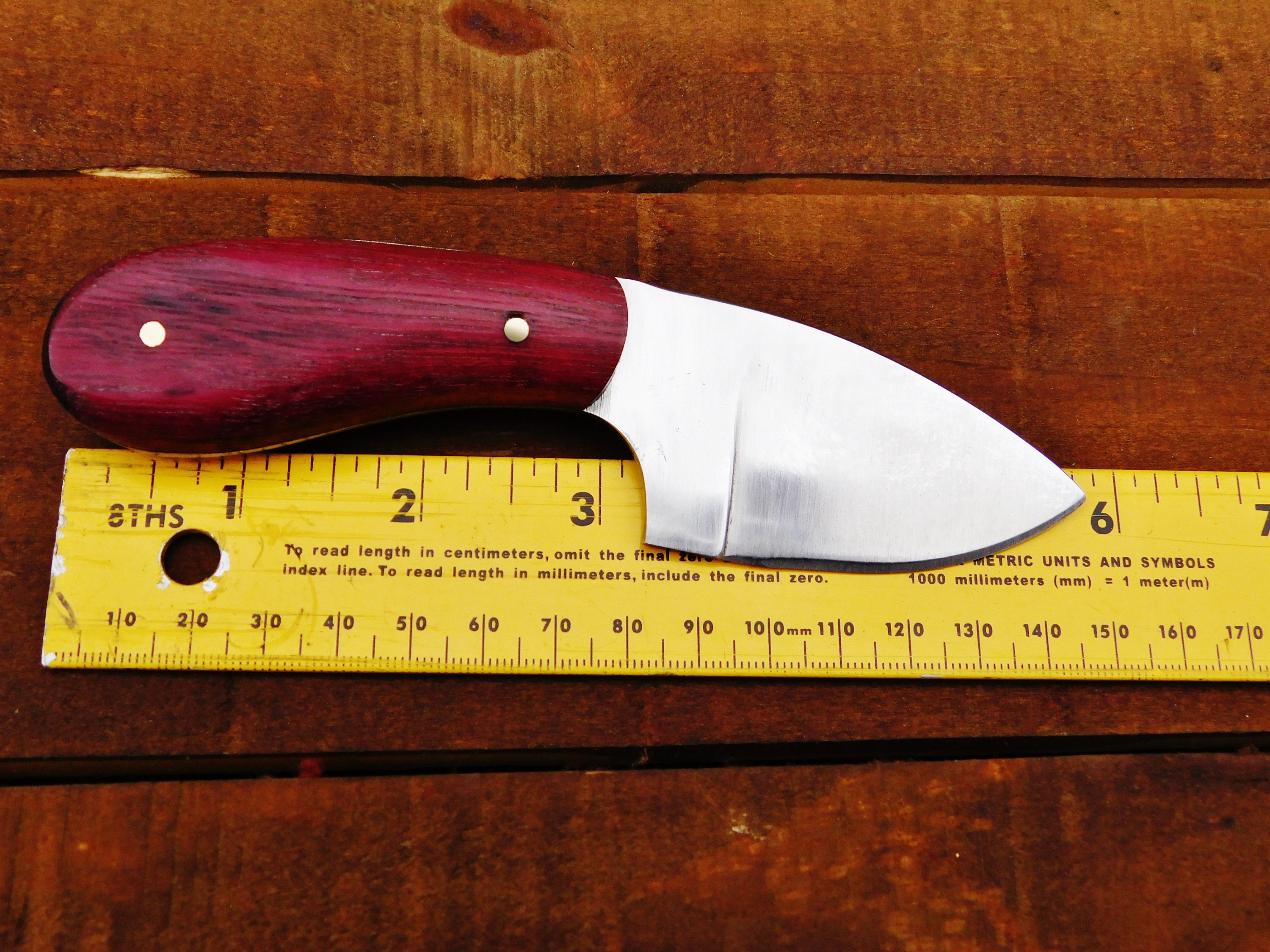 Small Skinning Knife With Purple Heart Handles Handmade in the U.S. - Etsy