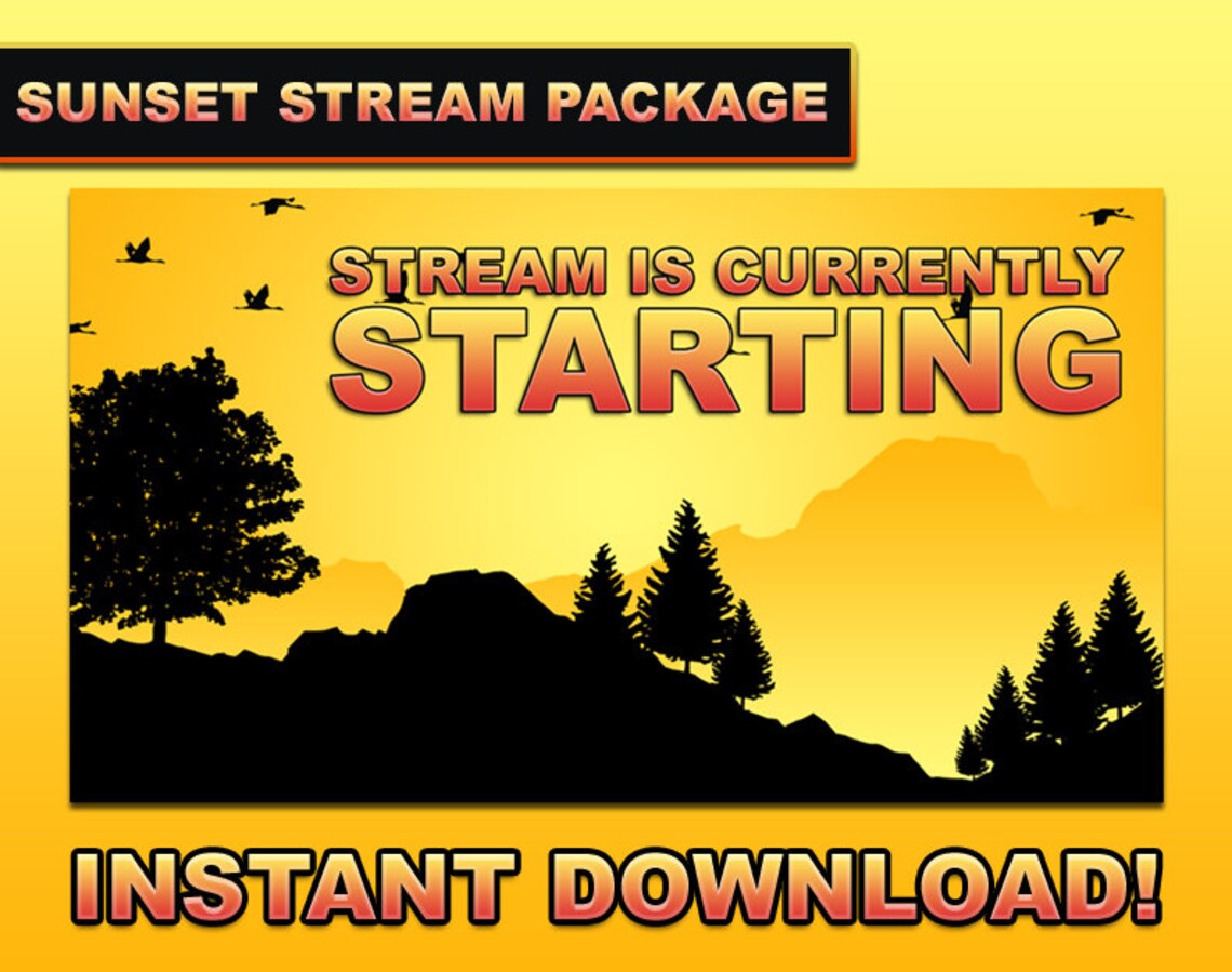 Sunset Twitch/stream Package Panels Screens Banner - Etsy