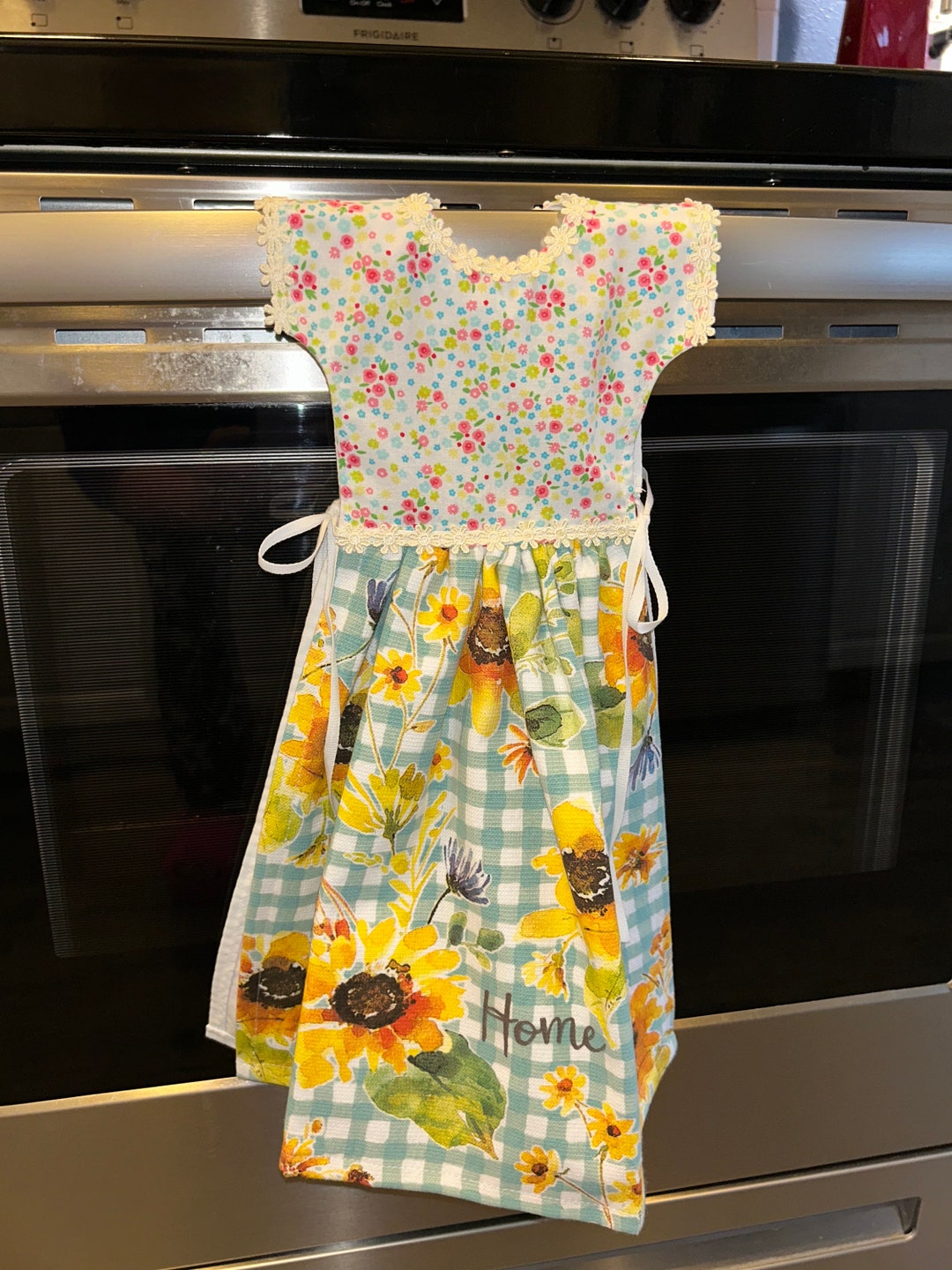 Sunflowers Pastel, Kitchen Oven Stove Door Hanging Towel, Dish Towel ...
