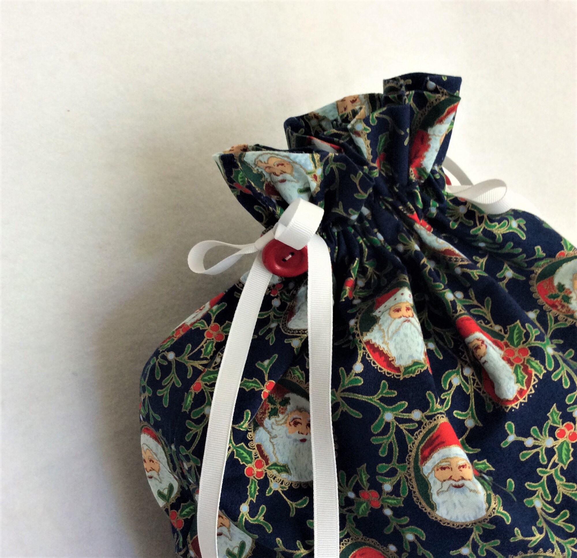 Reusable Gift Bag Santa Claus Christmas Gift Bag Holiday | Etsy