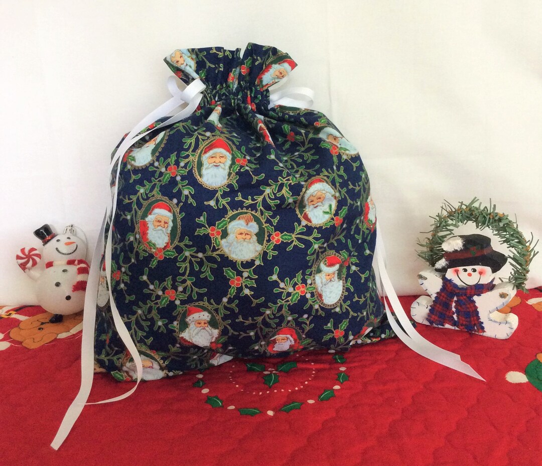 Reusable Gift Bag Santa Claus Christmas Gift Bag Holiday - Etsy UK