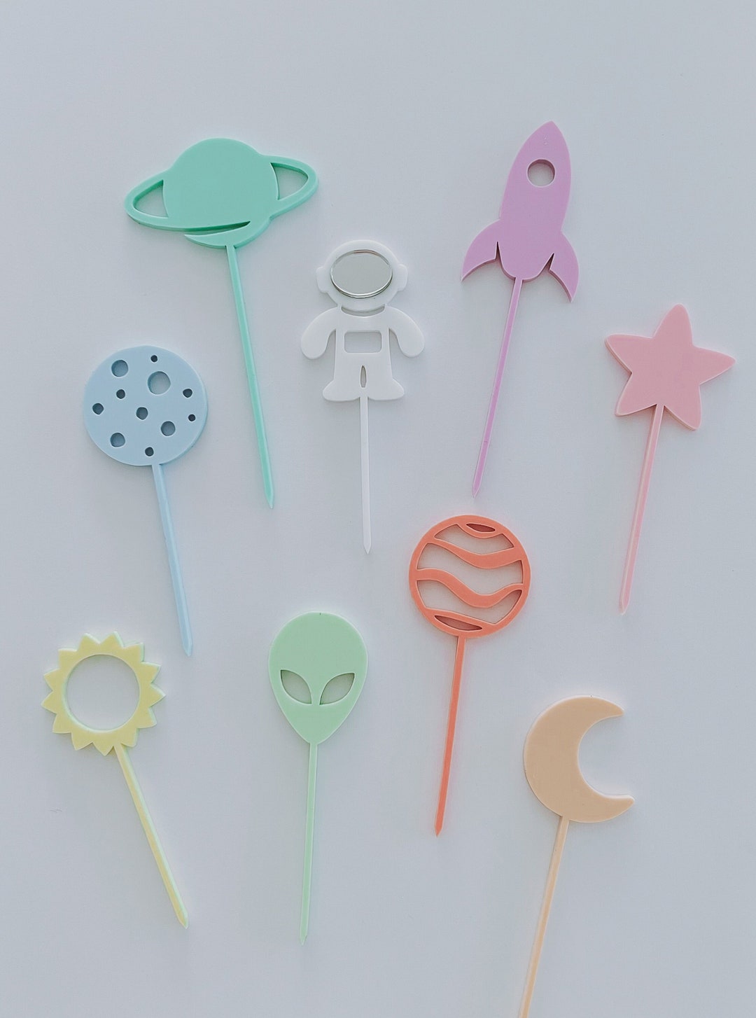 Custom Outer Space Cupcake Toppers | Acrylic Cupcake Toppers | Space ...