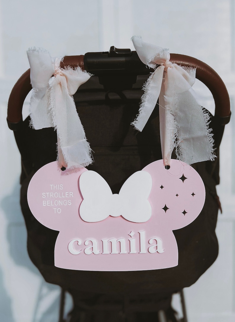 Custom Disney Stroller Sign Minnie Mouse Acrylic Sign - Etsy