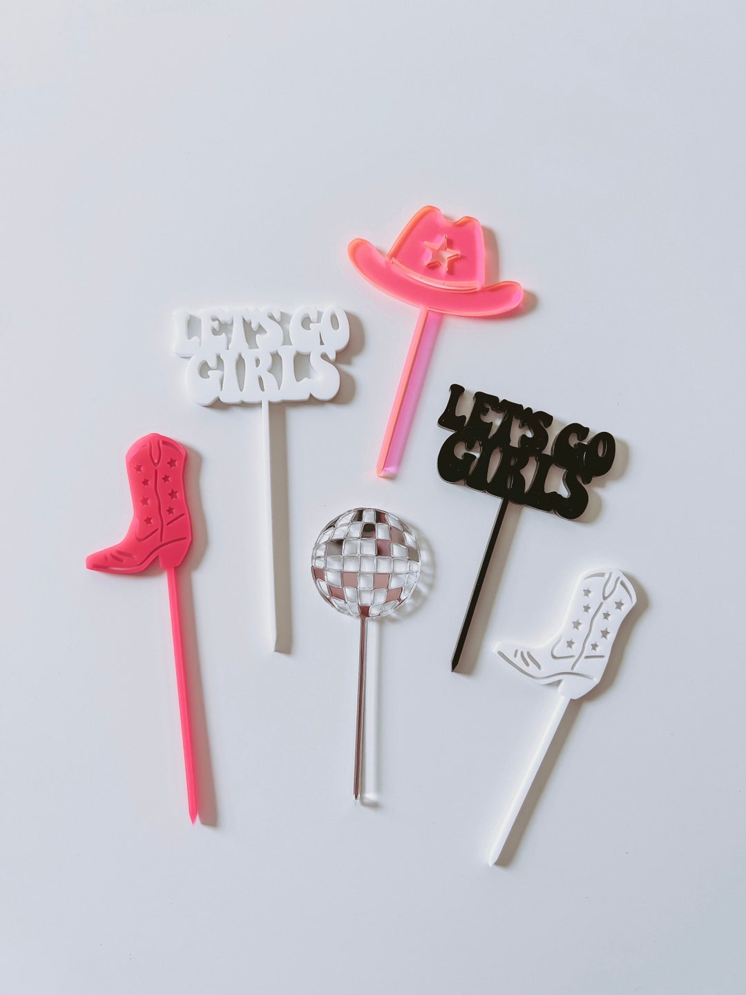 Custom Disco Cowgirl Cupcake Toppers | Bachelorette Cupcake Toppers ...