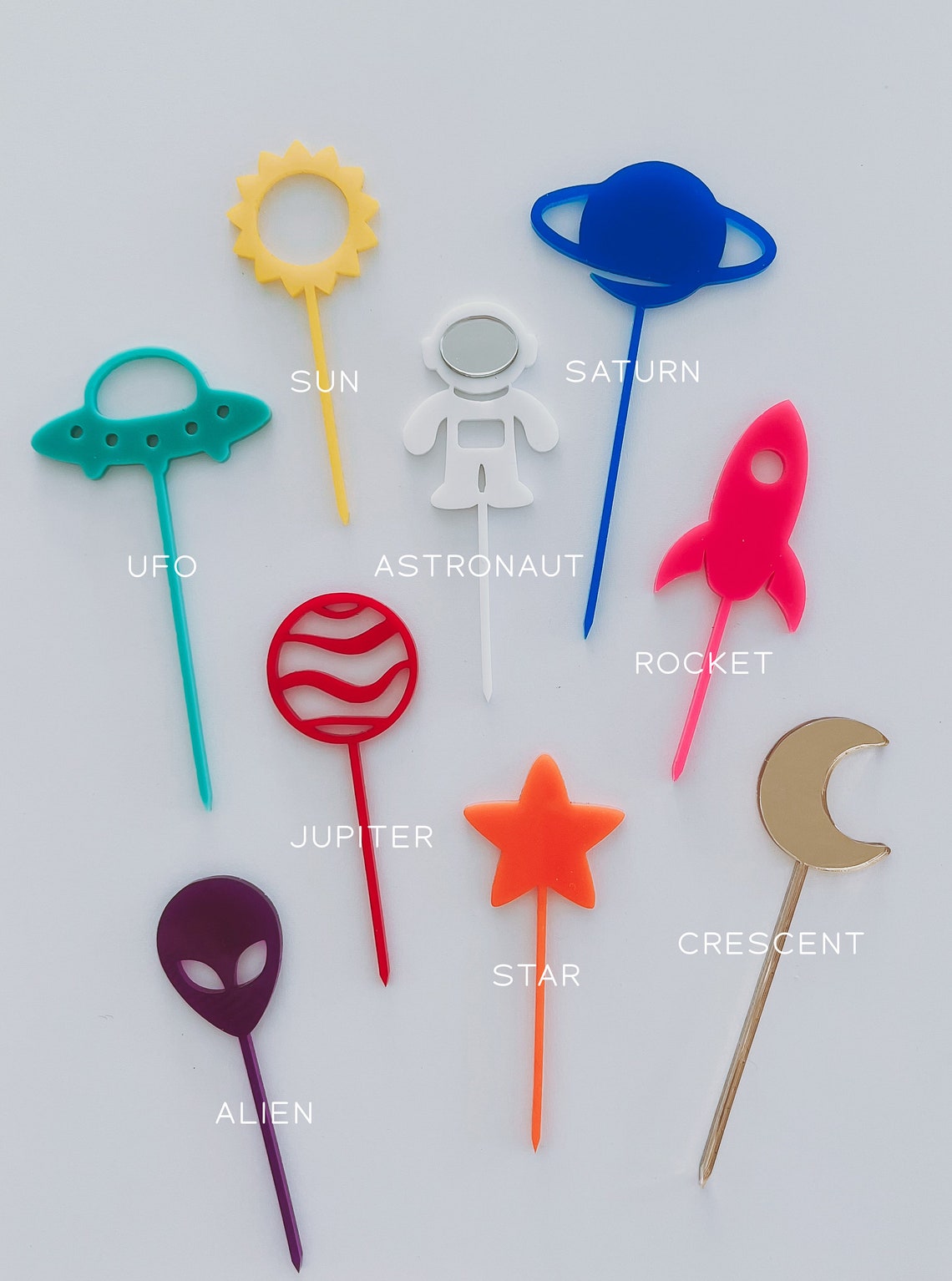 Custom Outer Space Cupcake Toppers | Acrylic Cupcake Toppers | Space ...