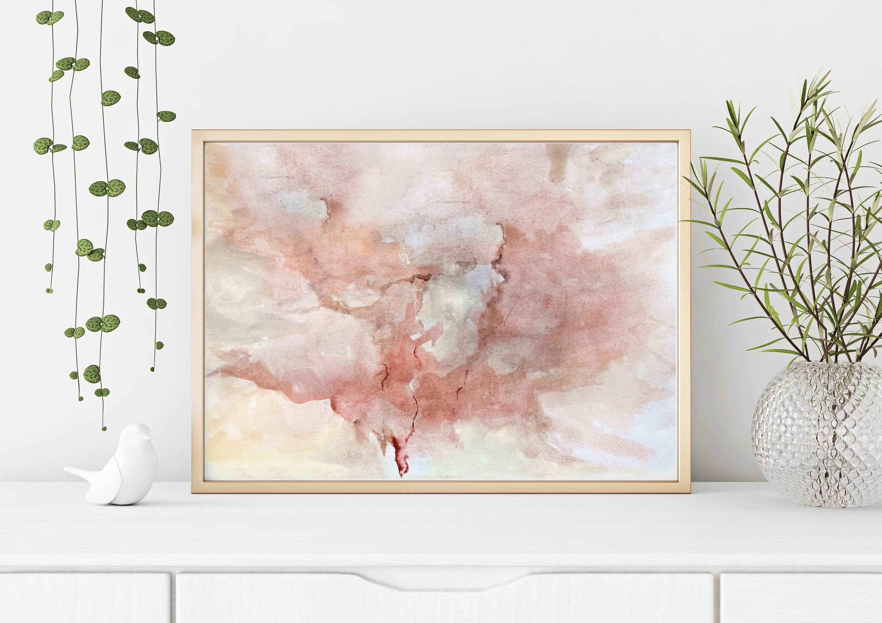 Printable Abstract Art Watercolor Wall Art Blush Watercolor - Etsy