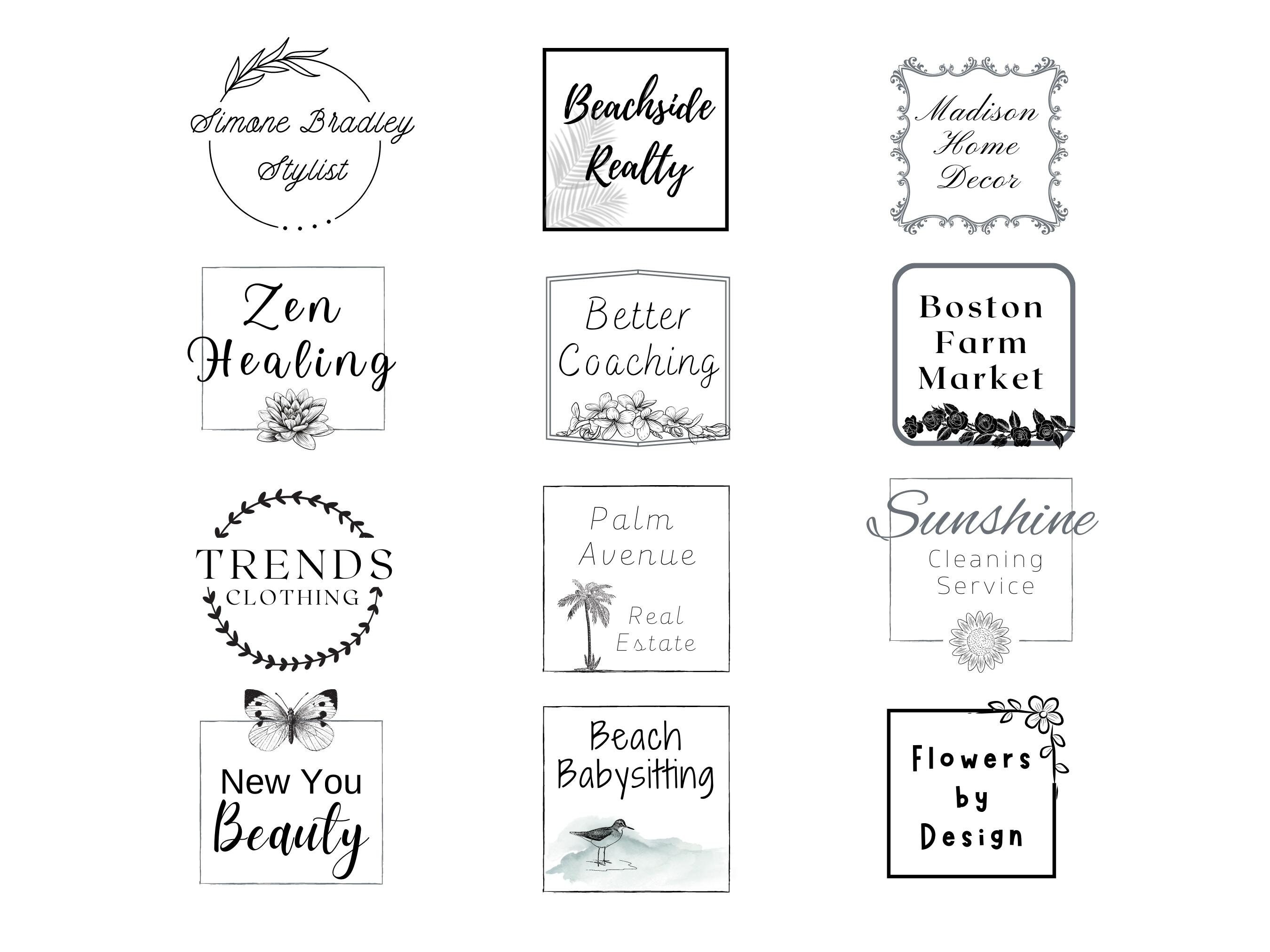 Logo Business Logo Custom Grayscale Logo With Your Business Name - Etsy