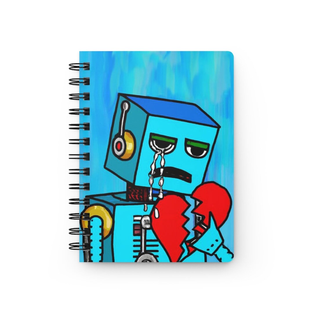 Robot With a Broken Heart Spiral Bound Journal - Etsy