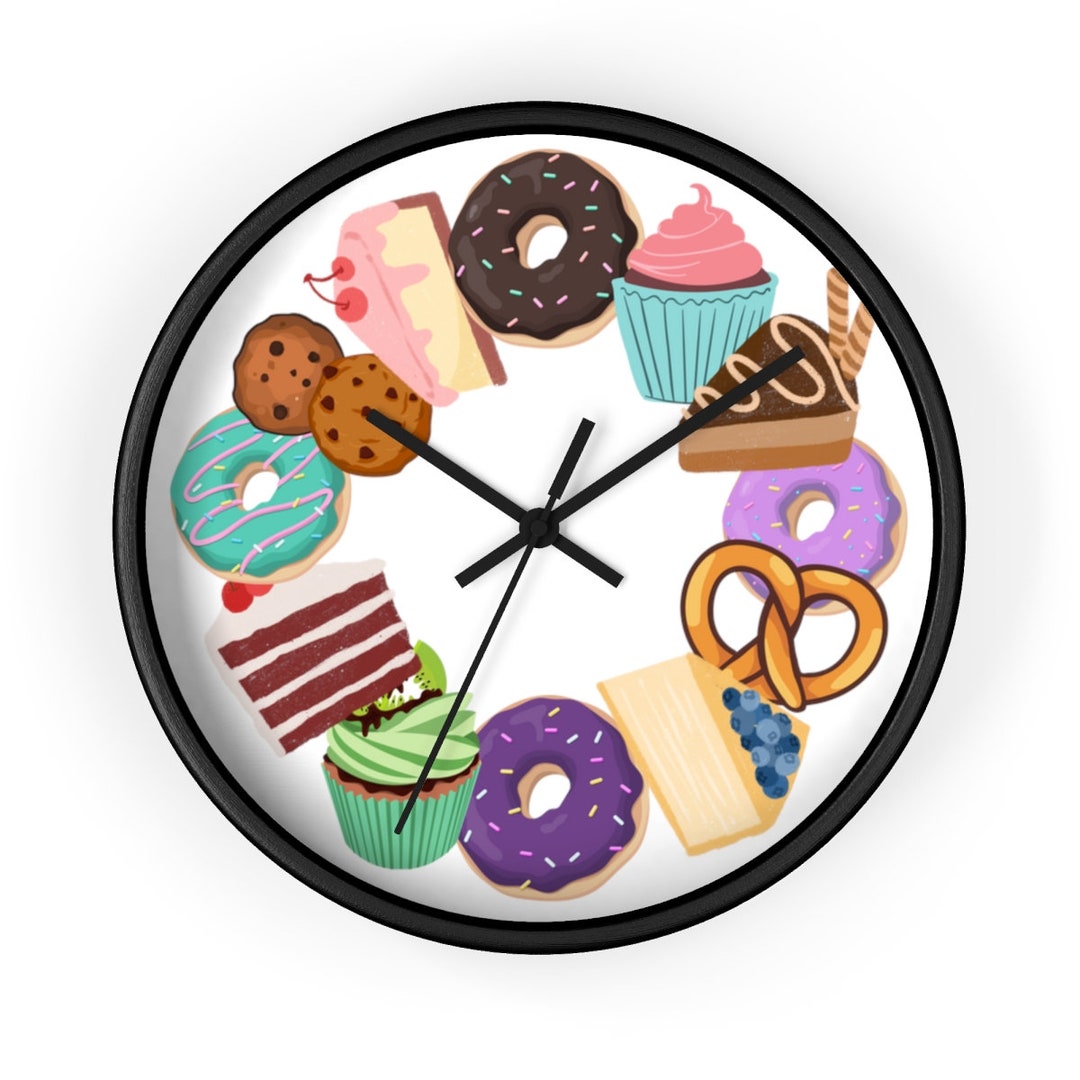 Donuts Pie Cake Cookie Clock white - Etsy