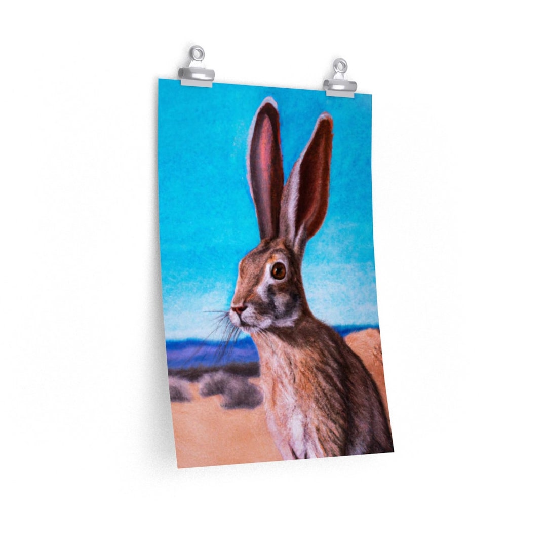 Jack Rabbit in the Desert. Art Print - Etsy