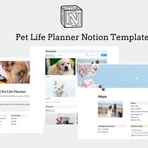 Pet Planner EDITABLE NOTION TEMPLATE - Etsy