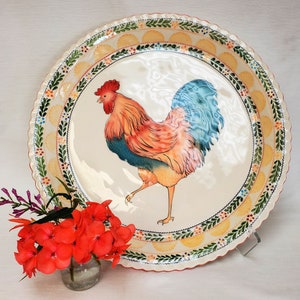 Large Handmade Rooster Platter - Etsy