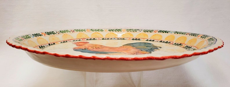 Large Handmade Rooster Platter - Etsy