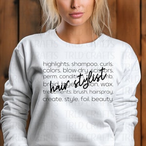 Hair Stylist Words Description PNG Digital Download - Etsy