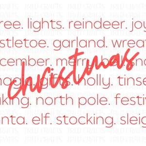 Christmas Words PNG Digital Download - Etsy