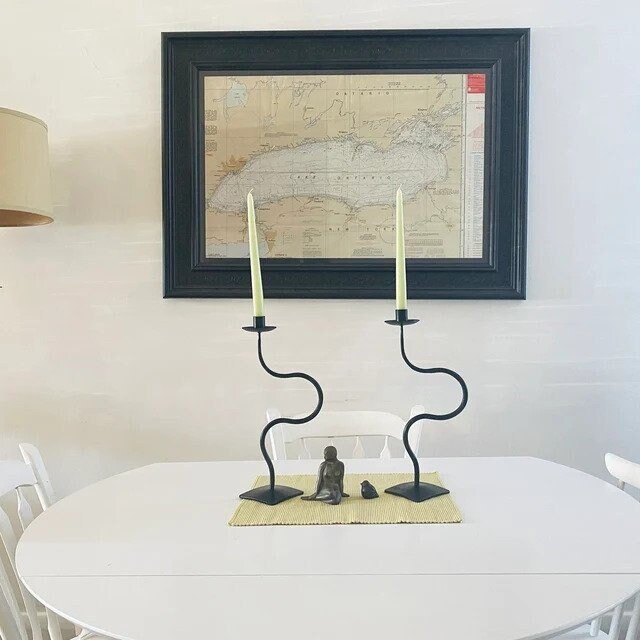 Forged Standing Type Candlestick Wrought Iron Hand Forged - Etsy Canada