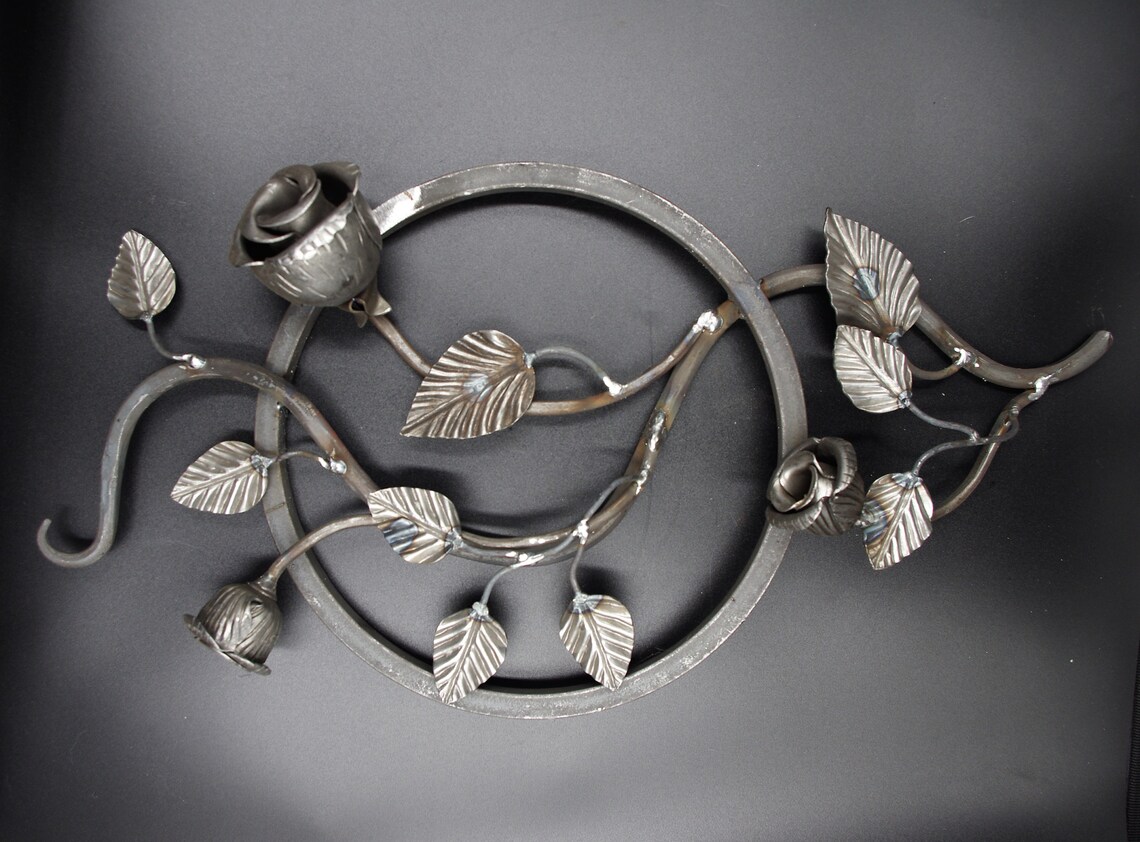 Lovely Big Steel Rose Rosette Wall Art Metal Craft Work - Etsy