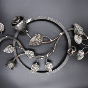 Lovely Big Steel Rose Rosette, Wall Art, Metal Craft Work, Architecture ...