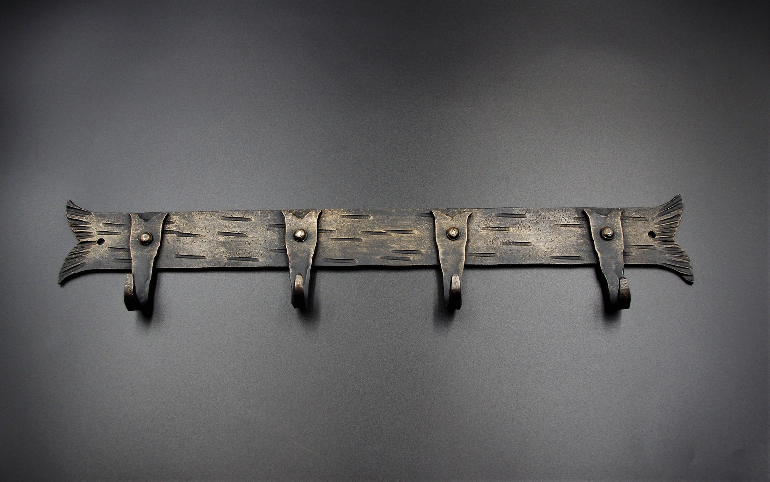 Metal Wall Coat Rack Wall Hooks With Rail Hand Forged | Etsy