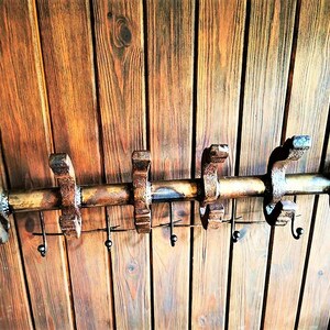 Rustic Steel Wall Coat Rack in Rust Color Made by Hand and Heart - Etsy