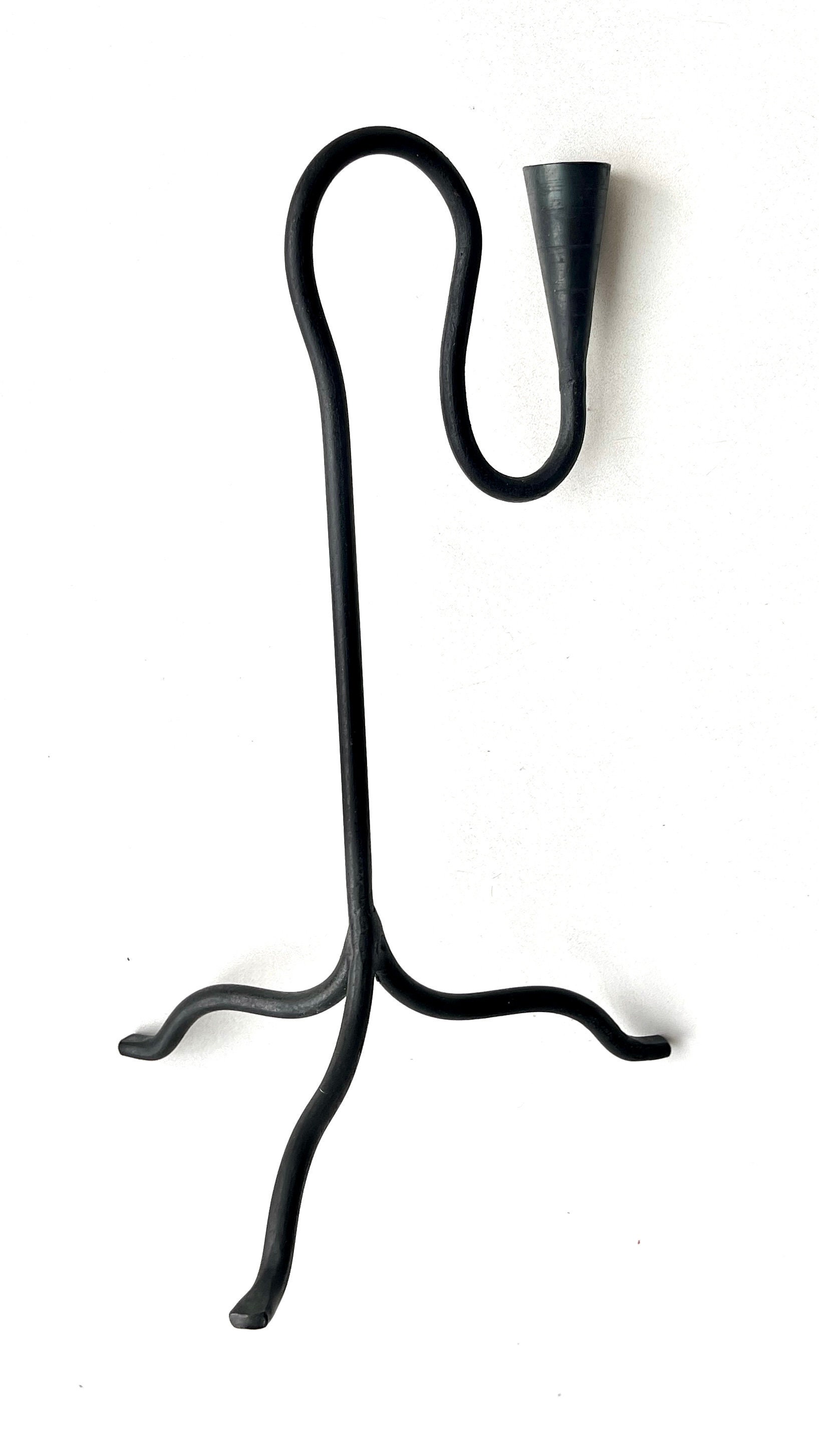 Forged Standing Candlestick, Wrought Iron, Hand Forged, Gift, Decor ...