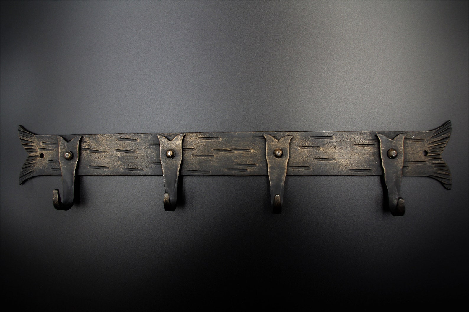 Metal Wall Coat Rack Wall Hooks With Rail Hand Forged | Etsy