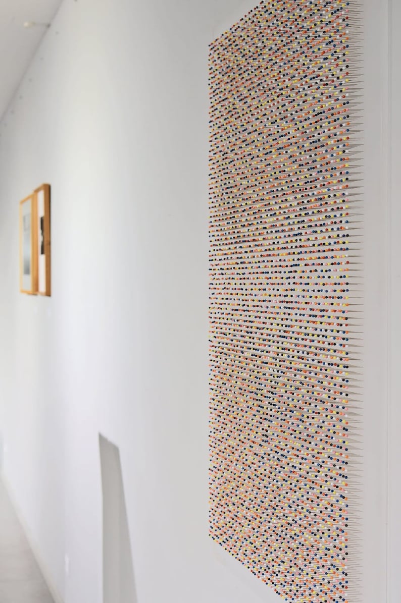 Wall Art Decor is Made of 8000 Map Pins With Colored Ends - Etsy