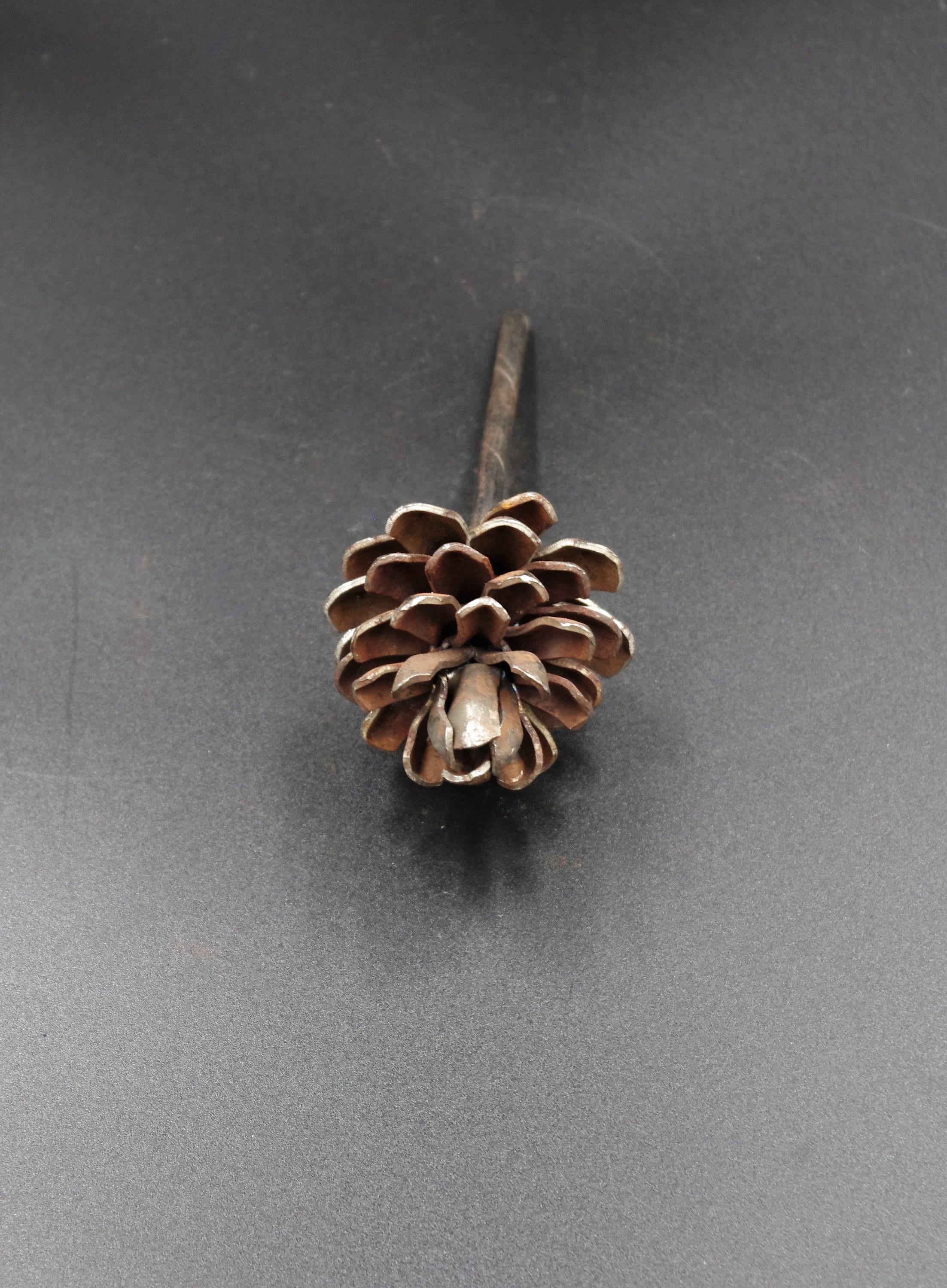 Hand Forged Iron Pine Cone Metal Ornamental Art Unique Gift Mothers Day ...