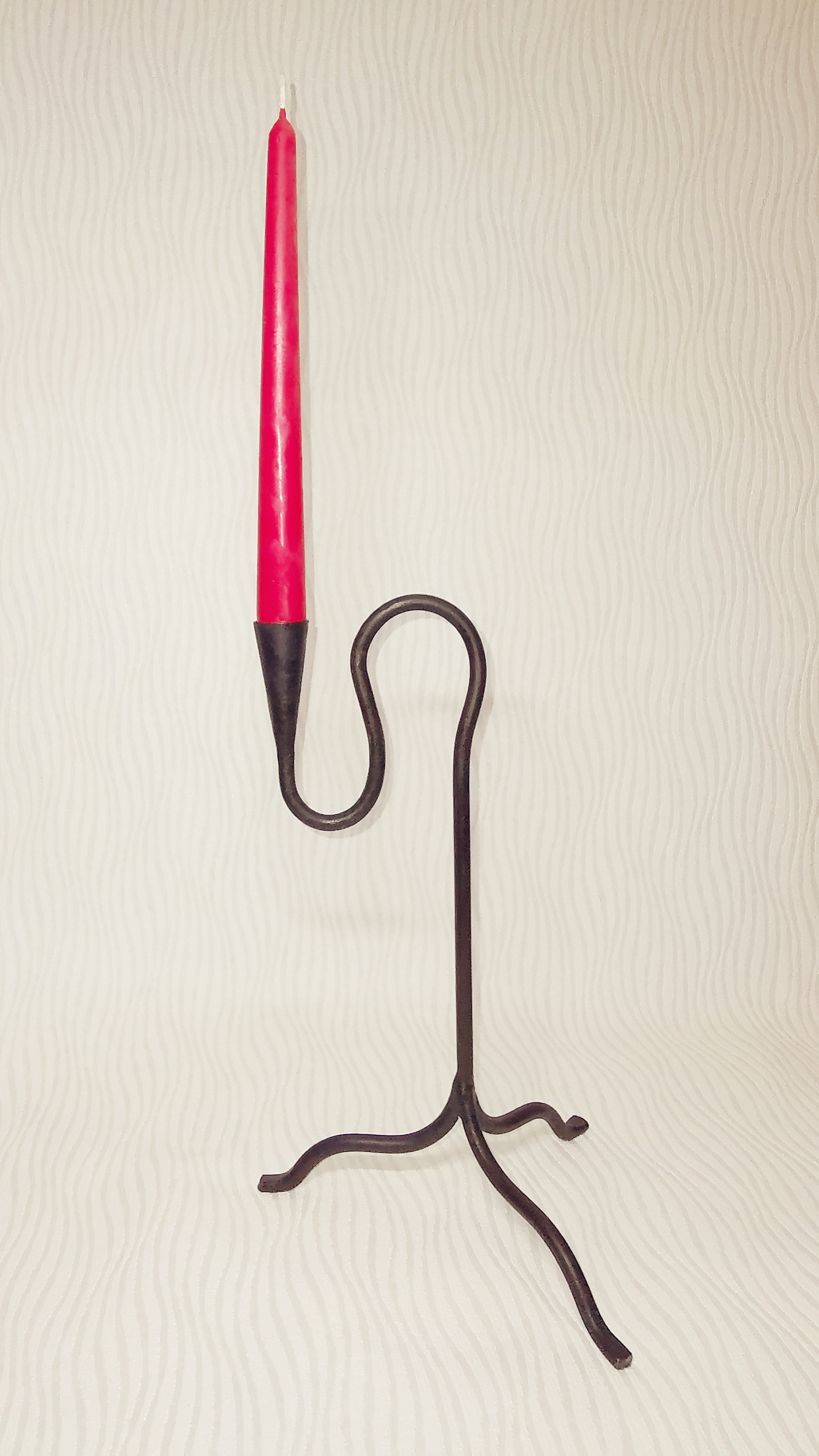 Forged Standing Candlestick Wrought Iron Hand Forged Gift - Etsy