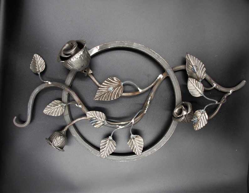 Lovely Big Steel Rose Rosette Wall Art Metal Craft Work - Etsy