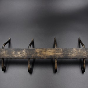 Coat Rack Wall Mounted | Hand Forged | Wrought Iron | Black and Golden ...