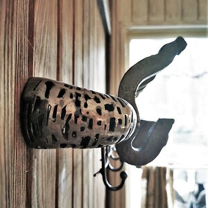 Rustic Steel Wall Coat Rack in Rust Color Made by Hand and Heart - Etsy