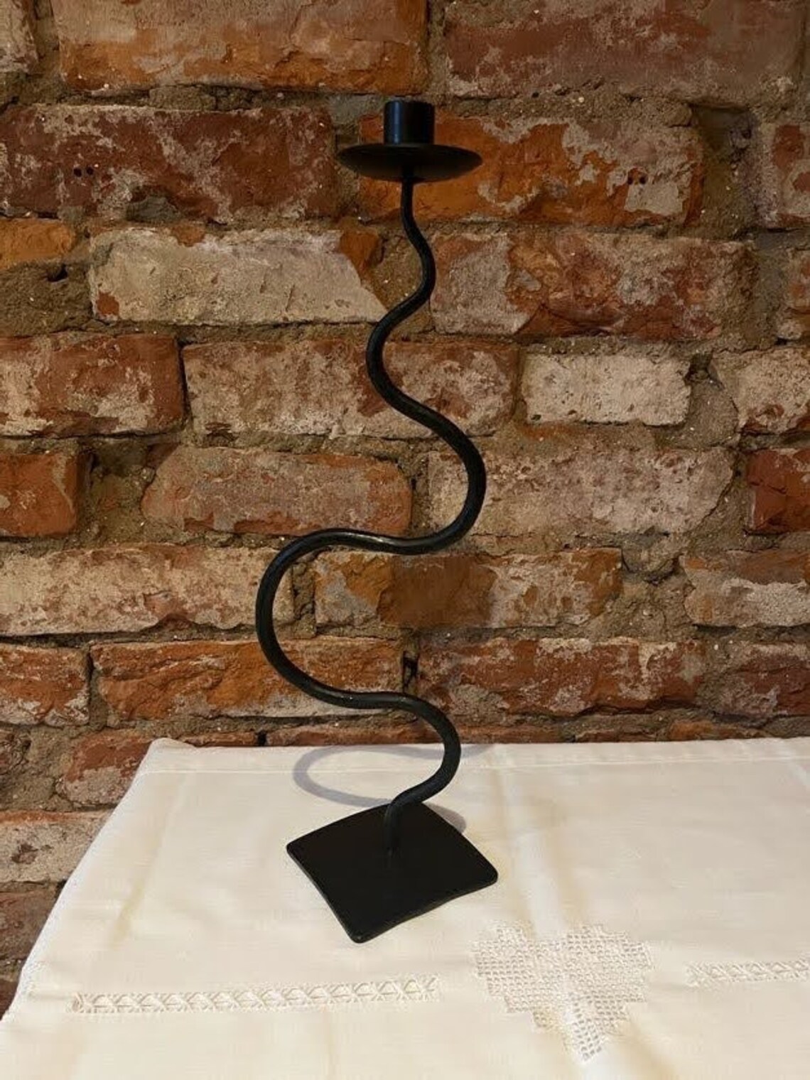 Forged Standing Type Candlestick Wrought Iron Hand Forged - Etsy