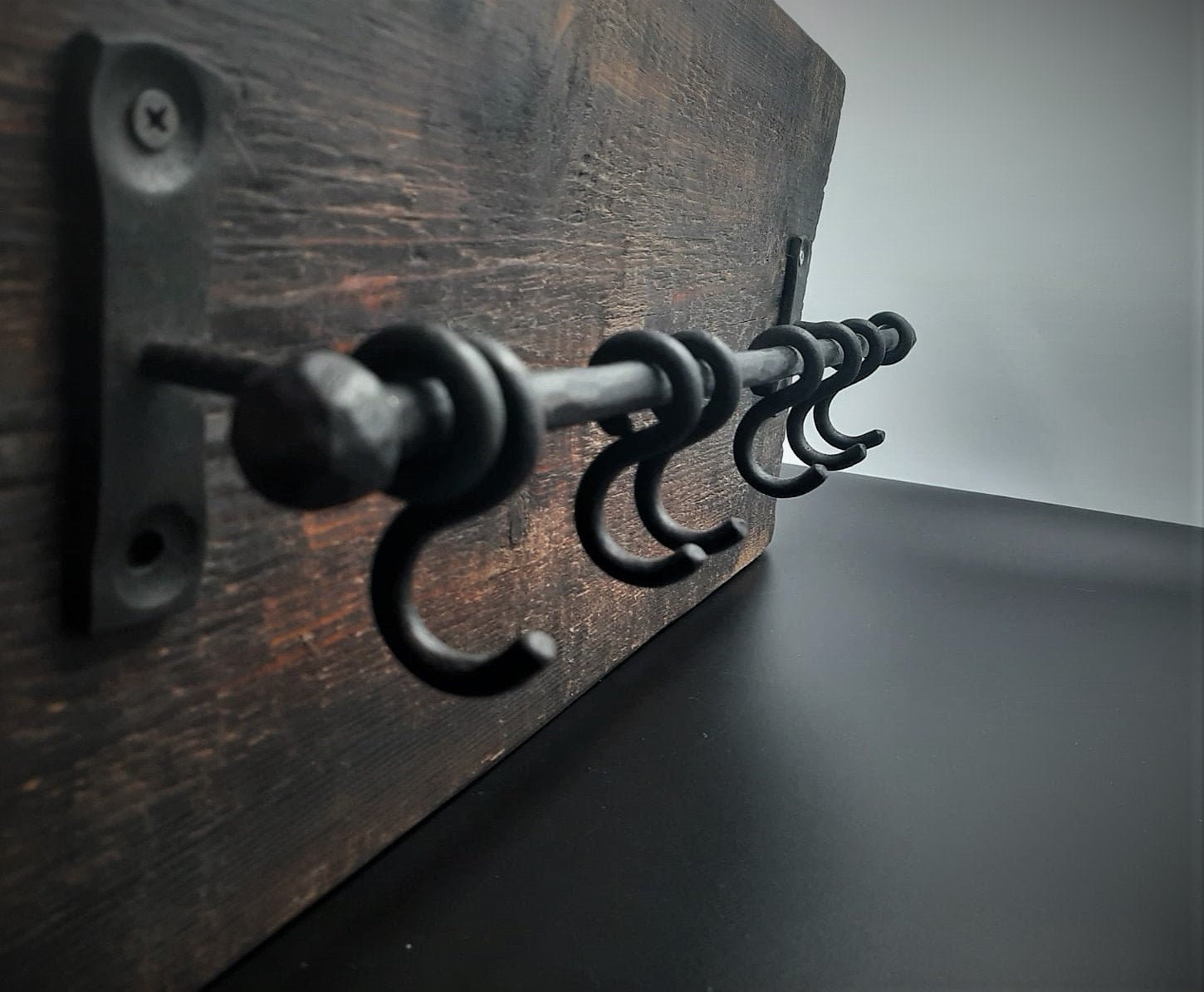 Forged Iron Kitchen Hooks Sliding Cup Hooks Pan Rack - Etsy Canada