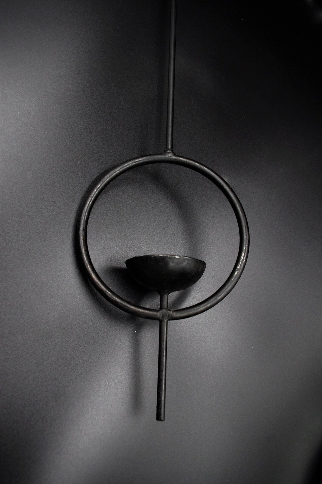 Forged Hanging Ring Type Candlestick, Wrought Iron, Hand Forged, Steel ...